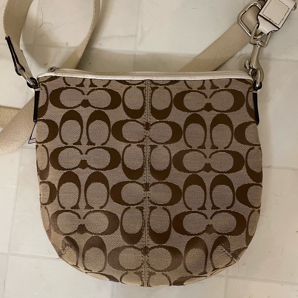 Coach Crossbody Tan & Cream Classic Pattern - Gem